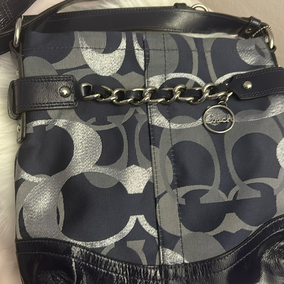 Coach | Bags | Vintage Coach Optic Metallic Blue | Poshmark